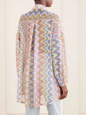 Missoni Striped Mesh Knitted Shirt