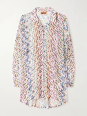 Missoni Striped Crochet-knit Shirt