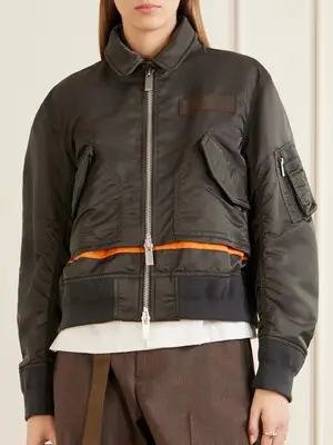 Sacai Cropped Padded Shell Bomber Jacket