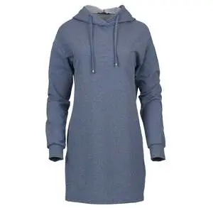 CONQUISTA Indigo Melange Hooded Mini Dress - Blue