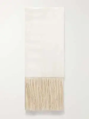 Le Sundial The Opera Fringed Silk Scarf - Cream