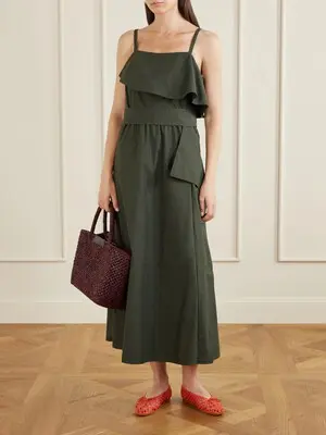 Proenza Schouler White Label Reign" Belted Midi Dress - Green