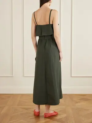 Proenza Schouler White Label Reign" Belted Midi Dress - Green
