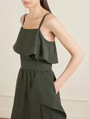 Proenza Schouler White Label Reign" Belted Midi Dress - Green