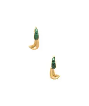 Khaite Cyclone Drop Earrings In Gold-plated Brass And Jade - Green