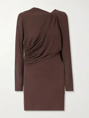 Alex Perry Open-back Draped Jersey Mini Dress - Black