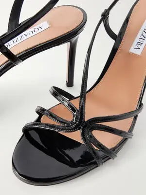 AQUAZZURA Talk To Me 75 Patent Leather Slingback Sandals