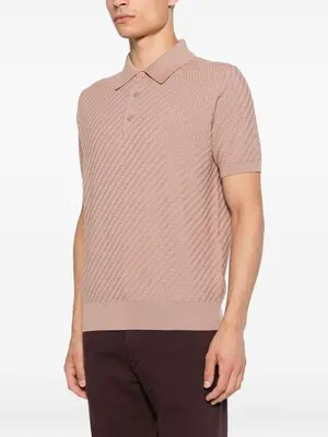 Brioni Cotton And Cashmere Polo Shirt - Pink