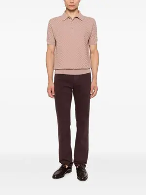 Brioni Cotton And Cashmere Polo Shirt - Pink