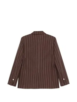 ALYSI Wool Striped Double-breasted Jacket