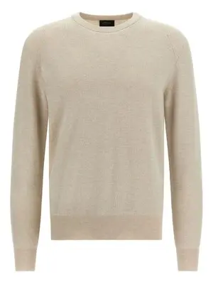 Brioni Cashmere And Wool Crewneck Sweater - Beige