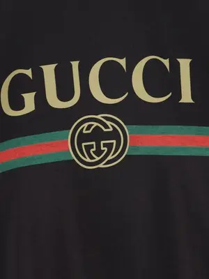Gucci Logo Striped Cotton T-shirt
