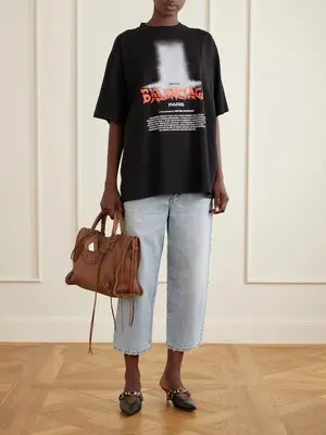 Balenciaga Le City Crinkled-leather Shoulder Bag - Brown