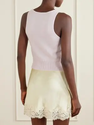 Brandon Maxwell The Reese Silk And Cashmere-blend Tank - Pink