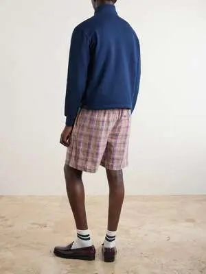 DRAKE'S Cotton-jersey Half-zip Sweatshirt
