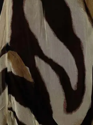MES DEMOISELLES Susu Viscose Zebra Print Maxi Skirt - Beige