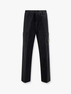 Stone Island Organic Cotton Trousers - Black