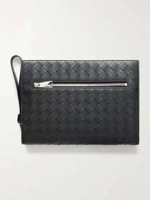 Bottega Veneta Intrecciato Leather Pouch - Black