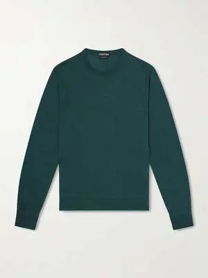 TOM FORD Slim-fit Cashmere And Silk-blend Sweater - Green