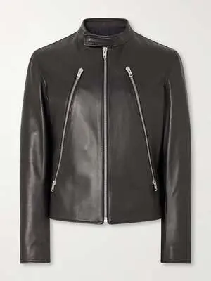 MAISON MARGIELA Zip-detailed Leather Biker Jacket - Black