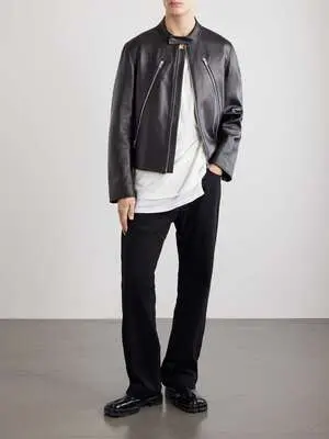 MAISON MARGIELA Zip-detailed Leather Biker Jacket