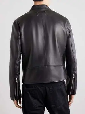 MAISON MARGIELA Zip-detailed Leather Biker Jacket