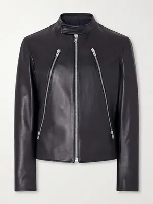MAISON MARGIELA Zip-detailed Leather Biker Jacket
