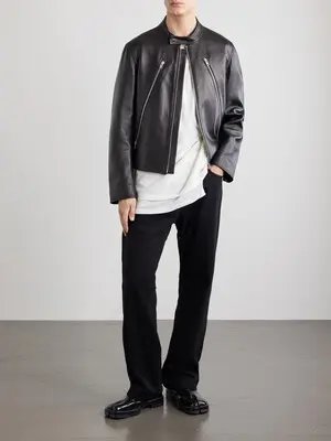 MAISON MARGIELA Zip-detailed Leather Biker Jacket