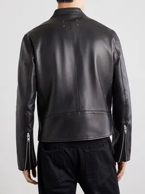 MAISON MARGIELA Zip-detailed Leather Biker Jacket