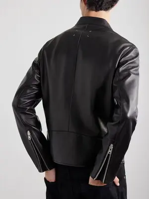 MAISON MARGIELA Zip-detailed Leather Biker Jacket