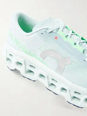 On Cloudmonster Stretch-knit Sneakers - Green