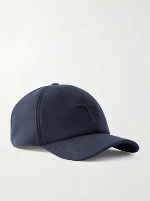 TOM FORD Logo-embroidered Cashmere Baseball Cap - Blue