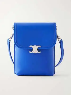Celine Triomphe-embellished Leather Pouch