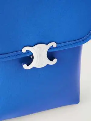 Celine Triomphe-embellished Leather Pouch