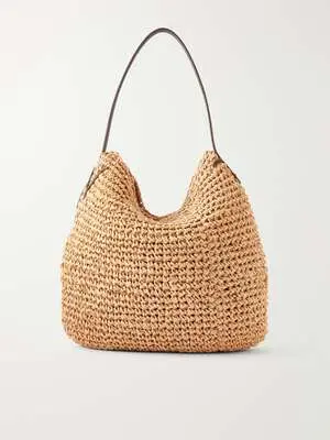 JW Anderson Bulb Leather-trimmed Raffia Tote Bag - Brown