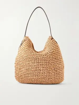 JW Anderson Raffia Bulb Tote Bag With Leather Trim - Brown