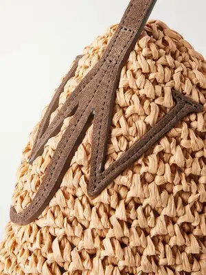 JW Anderson Raffia Bulb Tote Bag With Leather Trim