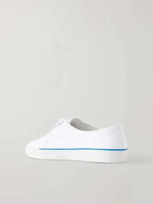 Celine Logo-detailed Suede-trimmed Canvas Sneakers