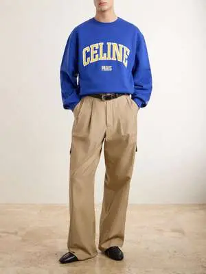 Celine Logo-print Cotton-fleece Sweatshirt