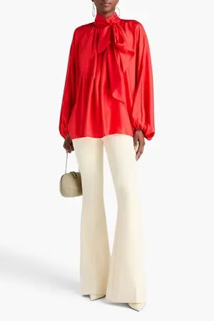 Zimmermann Pussy-bow Silk-twill Blouse