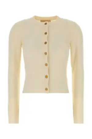Michael Kors Cream Stretch Wool Blend Cardigan