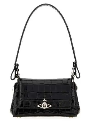 VIVIENNE WESTWOOD Leather Small Hazel Shoulder Bag - Black