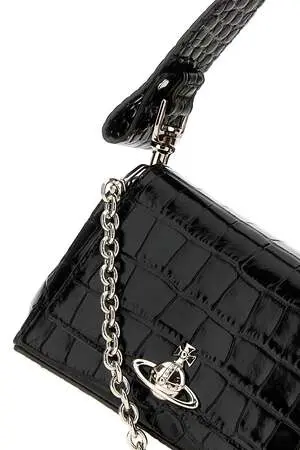 VIVIENNE WESTWOOD Leather Small Hazel Shoulder Bag - Black