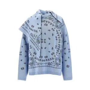 Alanui Sweater With Bandana Jacquard Motif - Blue