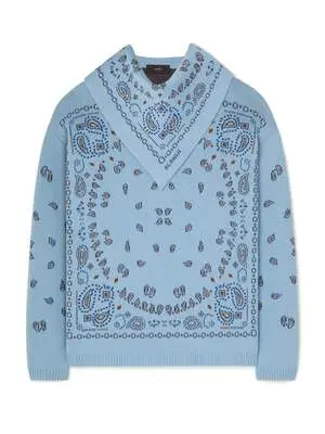 Alanui Virgin Wool Bandana Jacquard Sweater