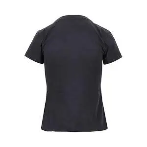 GANNI Cotton T-shirt With Logo Embroidery - Black