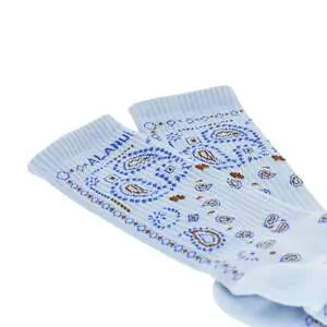 Alanui Cotton-blend Socks With Bandana Motif