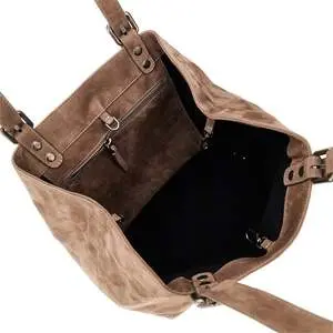 AUTENTICA 504 Suede Leather Medium 'galatea' Bag