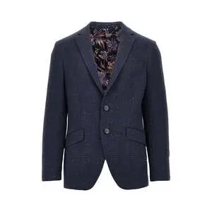 Etro Mouliné Tweed Single-breasted Jacket - Blue