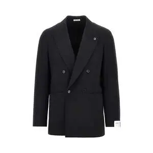 BRERAS Arezzo' Wool-blend Double-breasted Jacket - Black